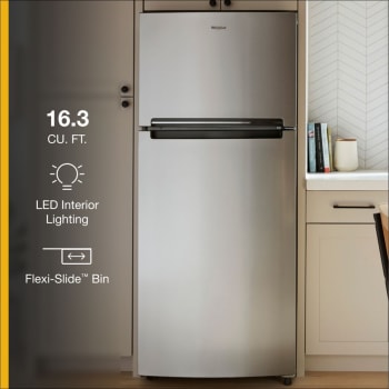 Whirlpool WRTX5028PM 28 Inch Freestanding Top Freezer Refrigerator with ...
