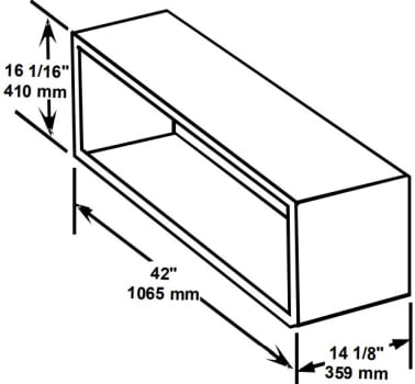 Amana WS900QWINTERNAL 42 Inch Standard-Depth PTAC Wall Sleeve (Internal ...