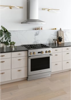 Monogram ZGP304NTSS 30 Inch Freestanding Professional Gas Smart Range ...