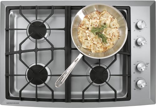 Monogram ZGU384NSMSS 30 Inch Gas Cooktop with 4 Dual Flame Stacked ...