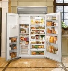 Monogram ZIS480NH 48 Inch Built-In Side-by-Side Refrigerator with 5 ...