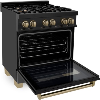 ZLINE RABZ30CB 30 Inch Autograph Edition Dual Fuel Range with 4 Italian ...