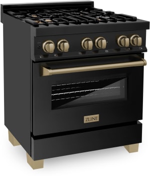 ZLINE RABZ30CB 30 Inch Autograph Edition Dual Fuel Range with 4 Italian ...