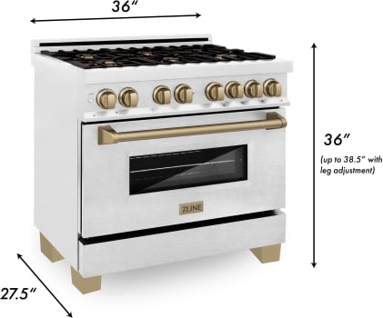 ZLINE RASZSN36CB 36 Inch Autograph Edition Dual Fuel Range with 6 ...