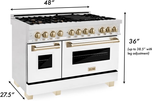 ZLINE RASZWM48G 48 Inch Freestanding Autograph Edition Dual Fuel Range ...