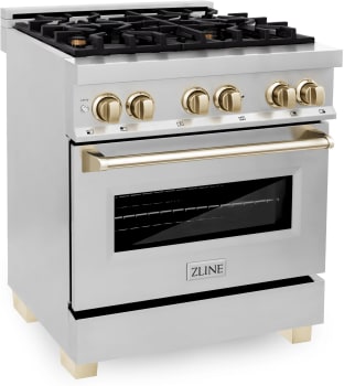 ZLINE RAZ30G 30 Inch Freestanding Professional Dual Fuel Range with 4 ...