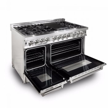 ZLINE RA48 48 Inch Freestanding Professional Dual Fuel Range with 6 ...