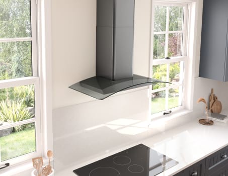 Zephyr ZRVE30CBSGG 30 Inch Ravenna Wall Mount Range Hood with 5-Speed 600 CFM Blower, ICON Touch ...