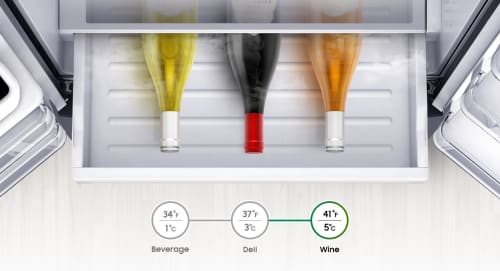 Samsung RF28R6201SR 36 Inch 3-Door French Door Smart Refrigerator with ...