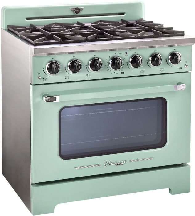 Unique Appliances UGP36CRLG 36 Inch Freestanding Retro Gas Range with 6 ...