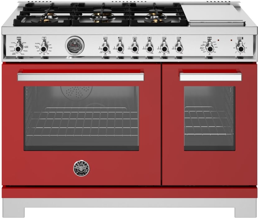 Bertazzoni PRO486BTFEPROT 48 Inch Freestanding Dual Fuel Range with 6 ...