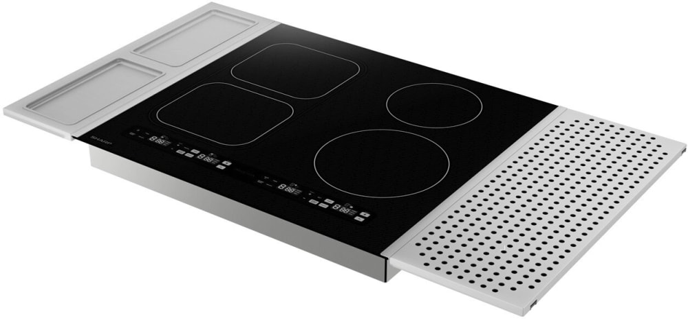 Sharp SCH2443GB 24 Inch Induction Cooktop with 4 Cooking Zones, Bridge ...