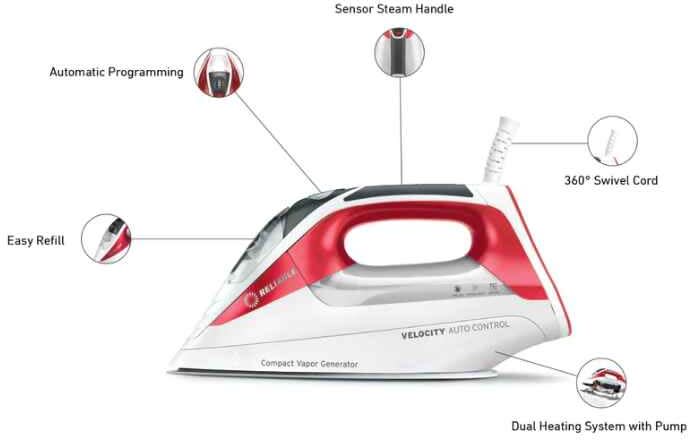 Reliable 270IR Auto Control Steam Iron with 1.2 Cup Water Capacity ...
