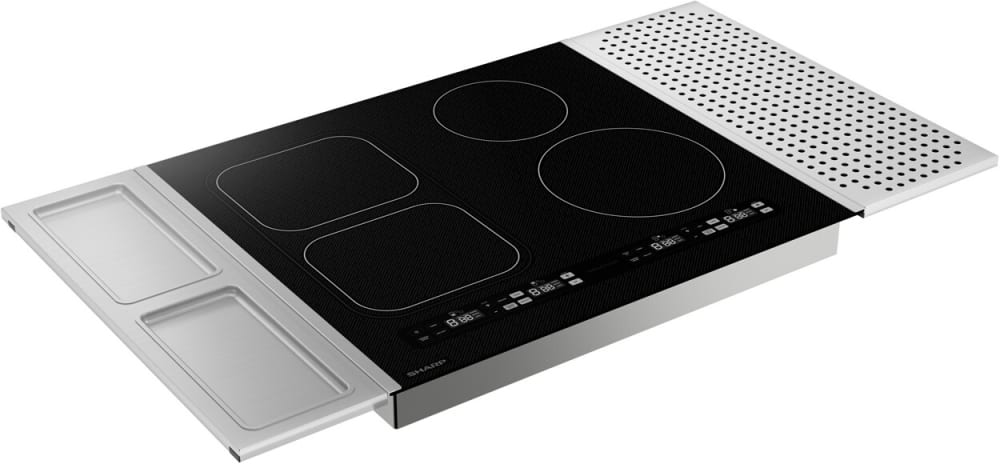 Sharp SCH2443GB 24 Inch Induction Cooktop with 4 Cooking Zones, Bridge ...