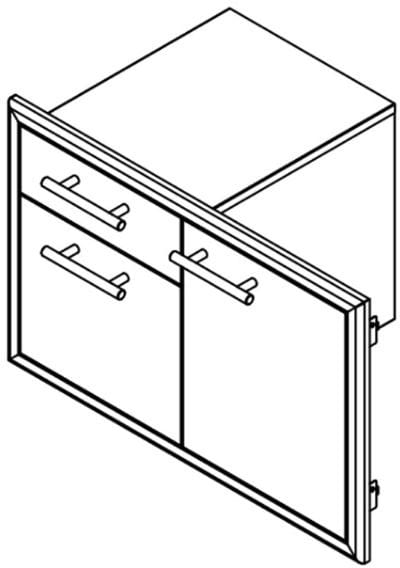 XO XOGRILL007 36 Inch Liquid Propane Grill with Rollout Door and Drawer