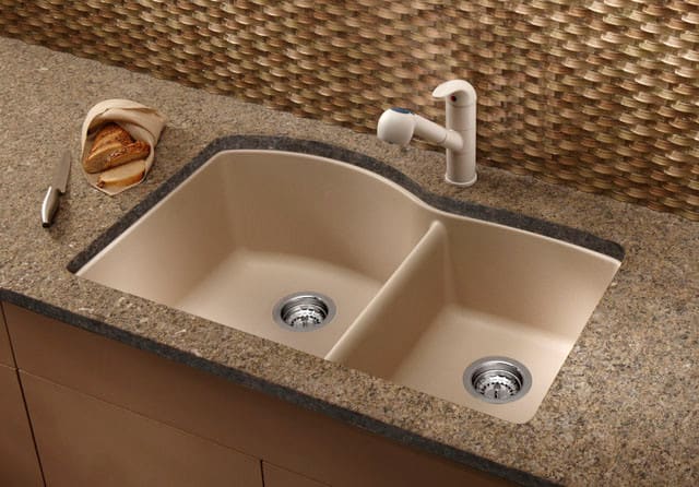 Blanco 440178 32 Inch Undermount Double Bowl Granite Sink with 9-1/2 ...