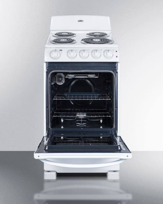 Summit RE203W 20 Inch Freestanding Electric Range with 4 Coil Elements ...