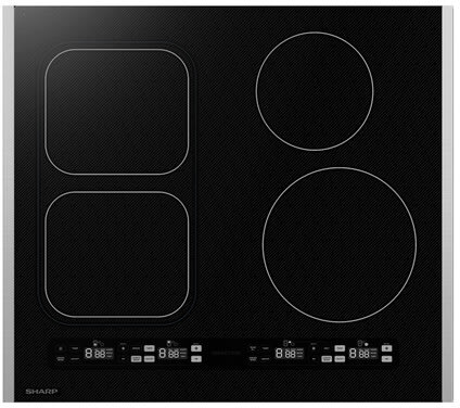 Sharp SCH2443GB 24 Inch Induction Cooktop with 4 Cooking Zones, Bridge ...