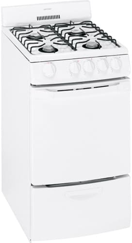 Hotpoint RGA720EKWH 20 Inch Freestanding Gas Range with 4 Open Burners ...