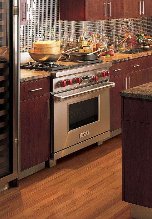 Wolf DF364G 36 Inch Freestanding Professional Dual Fuel Range with 4 ...