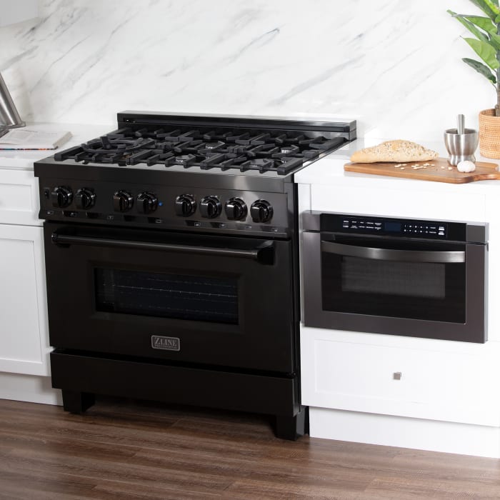 ZLINE RAB36 36 Inch Freestanding Dual Fuel Range with 6-Sealed Italian ...