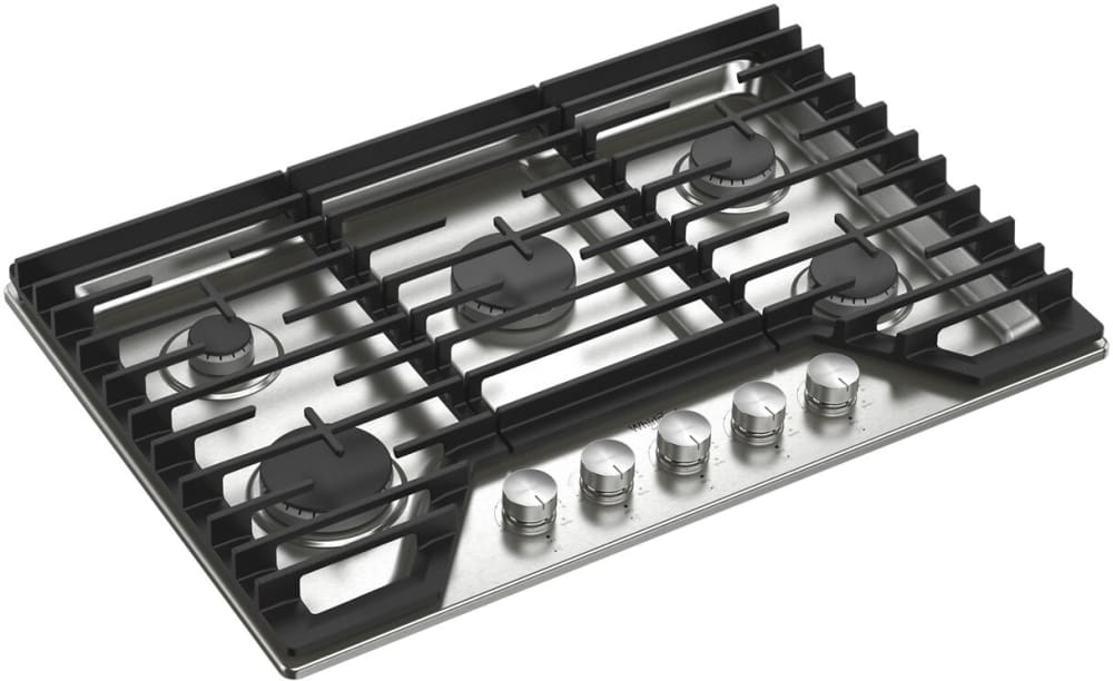 Whirlpool WCGK7030PS 30 Inch Gas Cooktop with 5 Sealed Burners ...