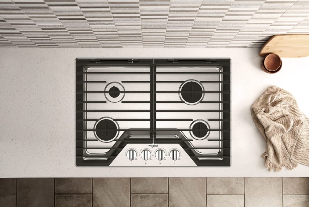 Whirlpool WCGK5030PS 30 Inch Gas Cooktop with 4 Sealed Burners ...