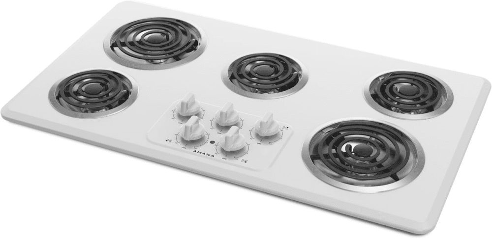 Amana ACC6356KFW 36 Inch Electric Cooktop with 5 Heating Elements ...