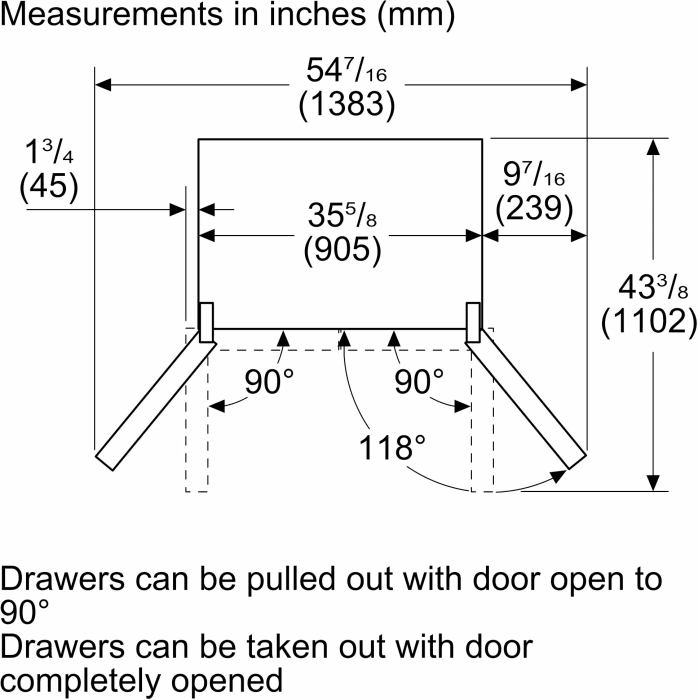 Bosch B36CT81ENS 36 Inch Counter Depth Freestanding French Door Smart ...