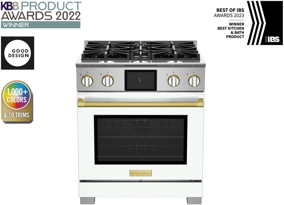 BlueStar BSDF304BCPLT 30 Inch Freestanding Dual Fuel Range with 4 ...