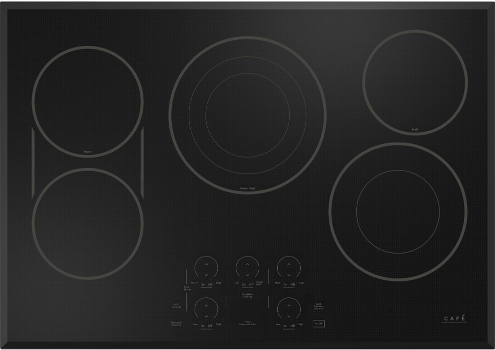Cafe CEP90301TBB 30 Inch Electric Smart Cooktop with 5 Elements, Tri ...