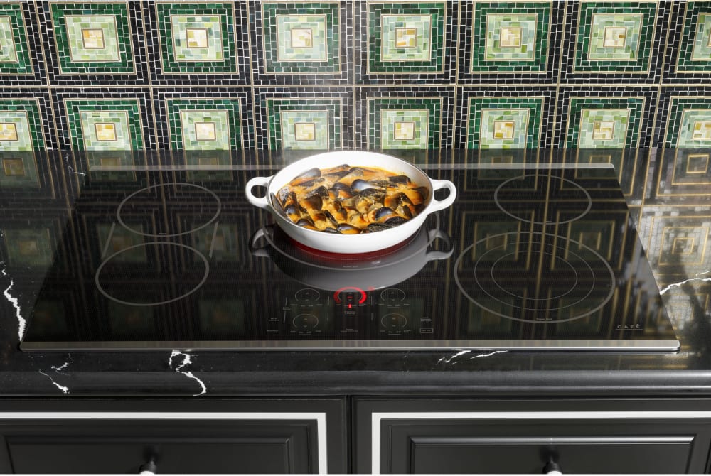 Cafe CEP90361TBB 36 Inch Electric Cooktop with 5 Radiant Elements ...