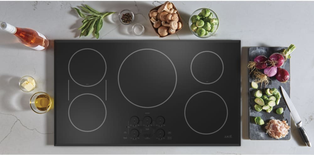 Cafe CHP90361TBB 36 Inch Induction Smart Cooktop with 5 Elements ...