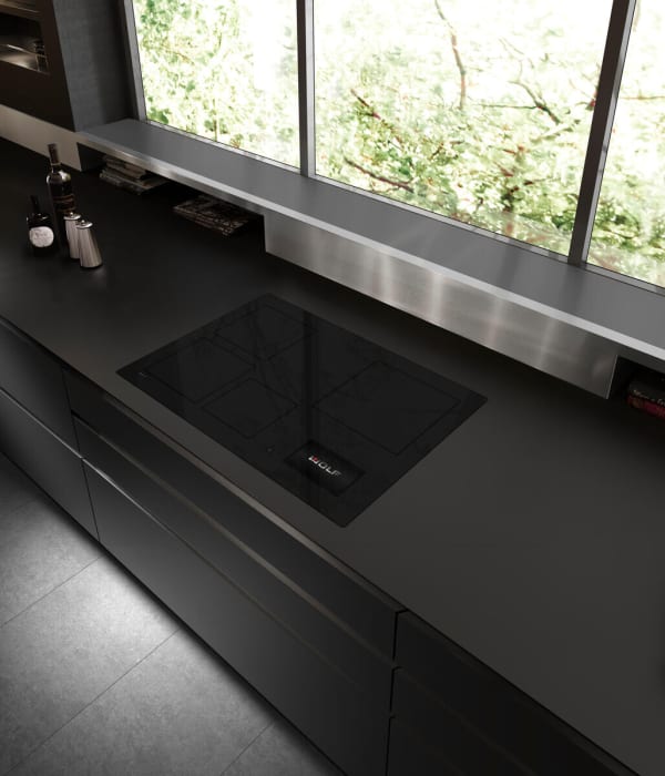 Wolf CI30460CB 30 Inch Induction Cooktop with 4 Cooking Zones, 17 Power ...