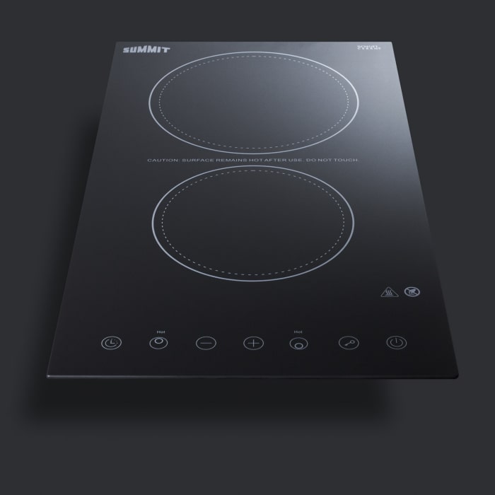 Summit CR2B23T3B 12 Inch Smoothtop Electric Cooktop with Large 1800W ...