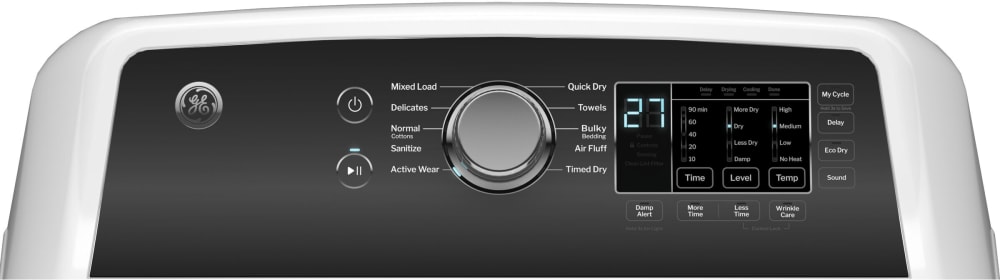 GE GTD58EBSVWS 27 Inch Electric Dryer with 7.4 cu. ft. Capacity, 12 Dry ...