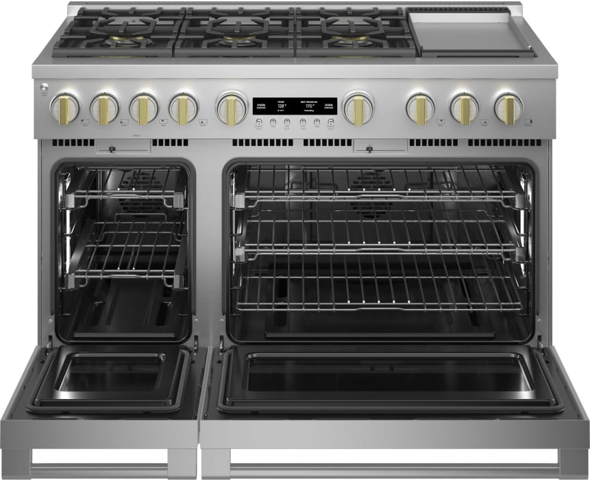 Monogram ZGP486NDTSS 48 Inch Freestanding Professional Gas Smart Range ...