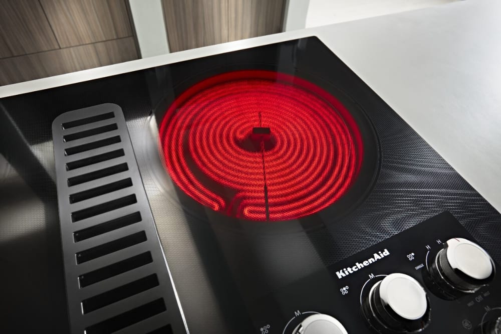 KitchenAid KCED606GBL 36 Inch Electric Downdraft Cooktop with 5 ...