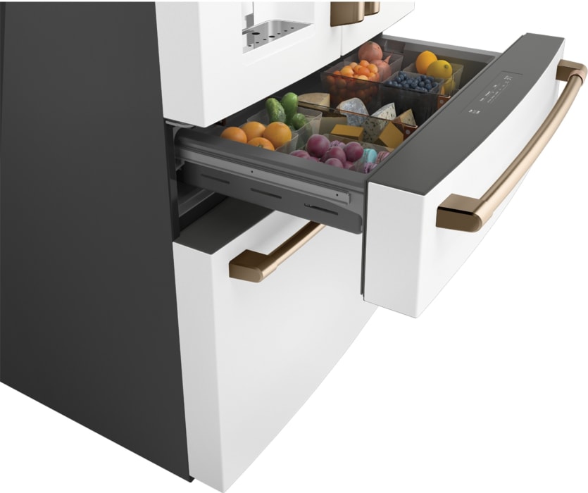 Cafe CVE28DP4NW2 36 Inch 4-Door French-Door Smart Refrigerator with 27. ...