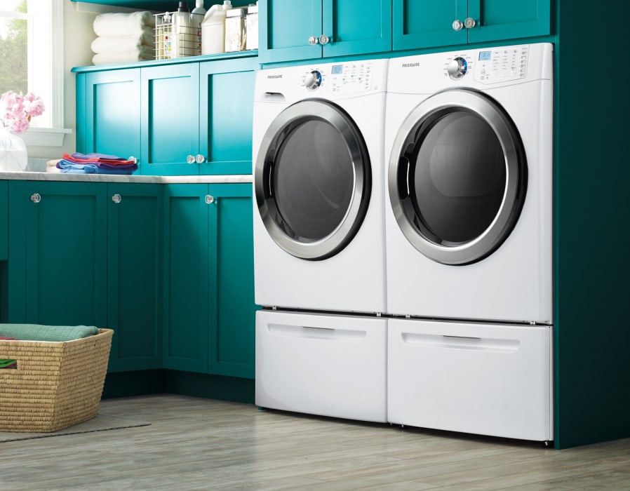 Frigidaire FRWADREW5 Side-by-Side on Pedestals Washer & Dryer Set with ...