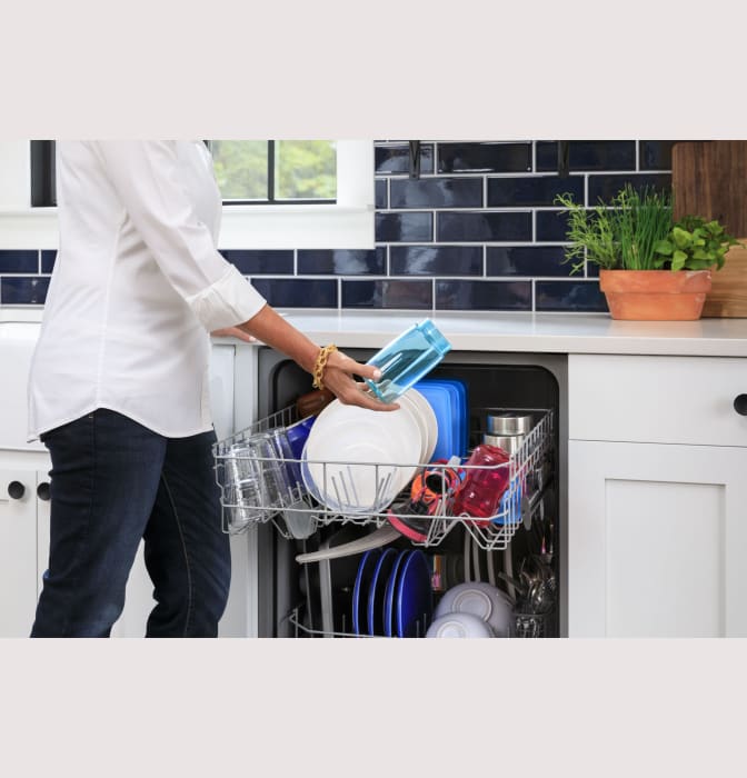 GE GDF535PGRWW 24 Inch Full Console Dishwasher with 14 Place Setting ...