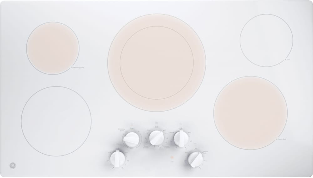 GE JP3036TLWW 36 Inch Electric Cooktop with Five Radiant Cooking ...