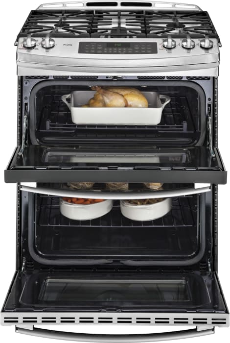 GE PGS950SEFSS 30 Inch Slide-In Double Oven Gas Range with Convection ...
