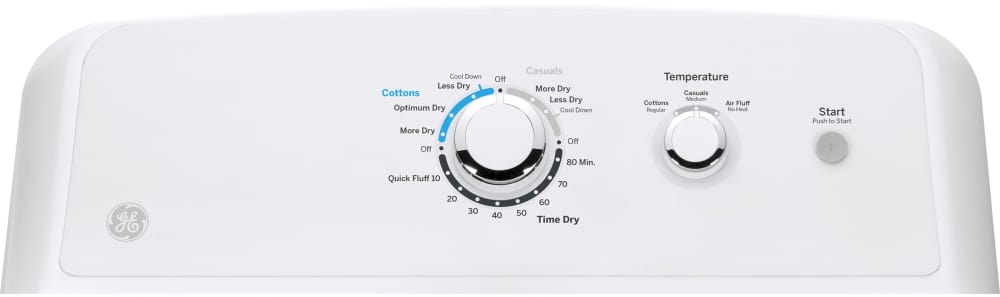 GE GTX33EASKWW 27 Inch Electric Dryer with 6.2 Cu. Ft. Capacity, 3 Dry ...