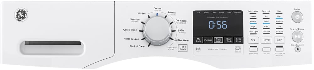 GE GFWN1600JWW 27 Inch 4.3 cu. ft. Front Load Washer with 11 Wash ...