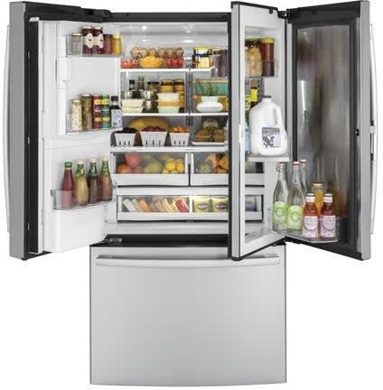 GE GFD28GYNFS 36 Inch French Door Refrigerator with 27.7 cu. ft ...