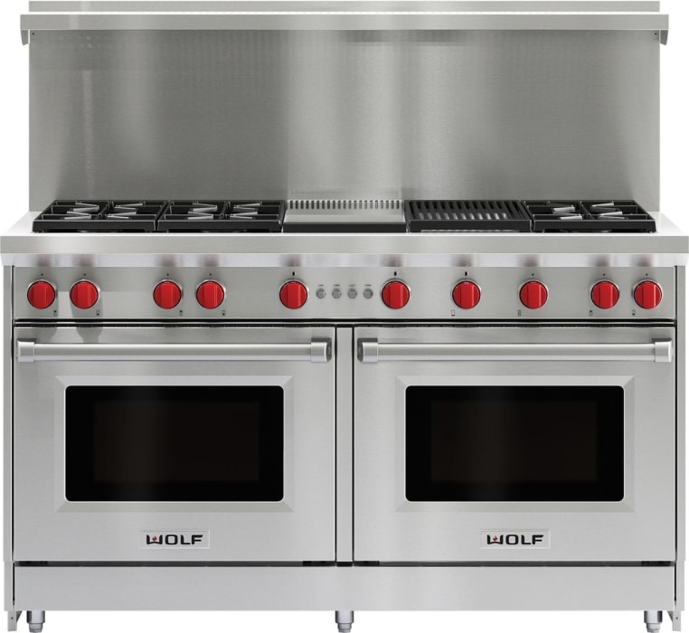 Wolf GR606CG 60 Inch Pro-Style Gas Range with 6 Dual-Stacked Sealed ...