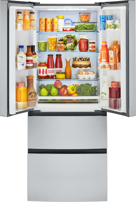 Haier HRF15N3AGS 28 Inch 4-Door Counter Depth French Door Refrigerator ...