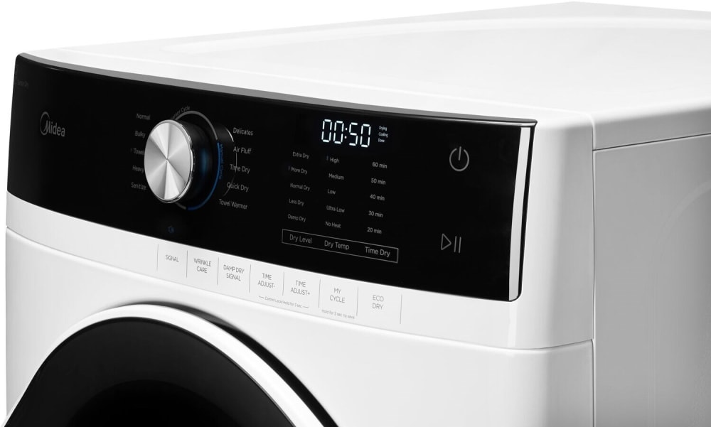 Midea MLE45N1AWW 27 Inch Electric Dryer with 8.0 Cu. Ft. Capacity ...