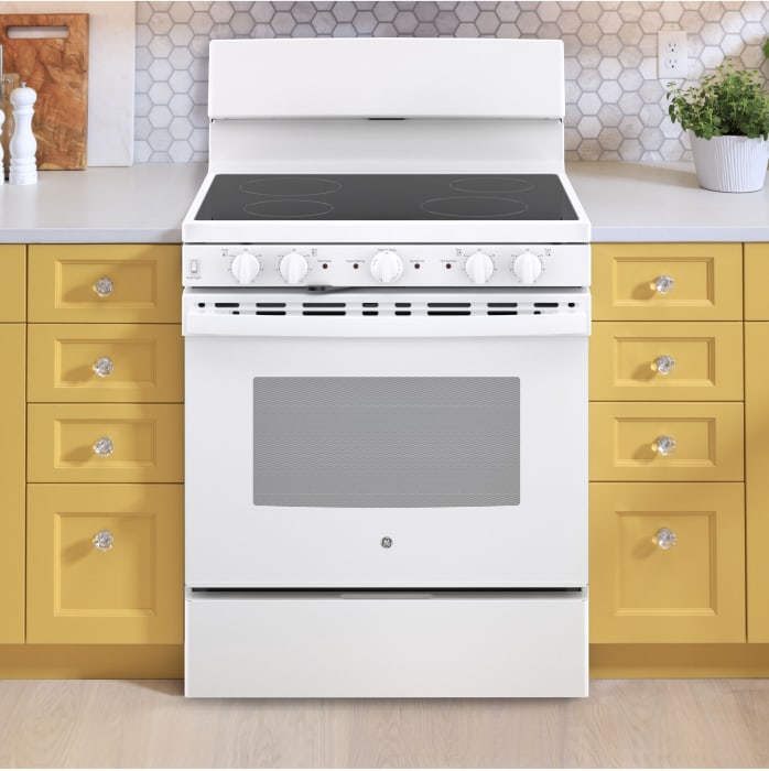GE JB480DTWW 30 Inch Freestanding Electric Range with 4 Radiant ...